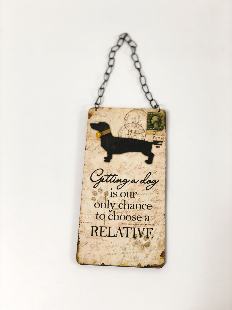 Hanging Wooden Dog Sign – Sign Obsession